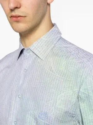 Etro Paisley-print Striped Shirt - Blue