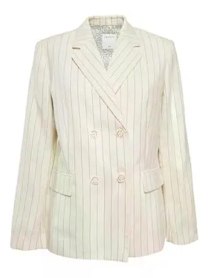 Sandro Striped Double-breasted Blazer - Neutrals