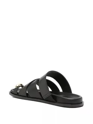 CARMENS Ring-detail Crossover Sandals - Black