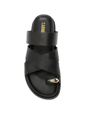 CARMENS Ring-detail Crossover Sandals - Black