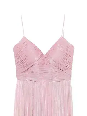 Costarellos Pleated Sweetheart-neck Maxi Dress