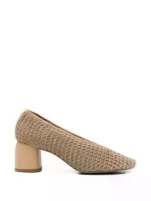 ANGEL ALARCON Round Toe Woven Pumps - Neutrals