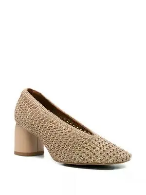 ANGEL ALARCON Round Toe Woven Pumps - Neutrals