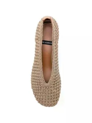 ANGEL ALARCON Round Toe Woven Pumps - Neutrals