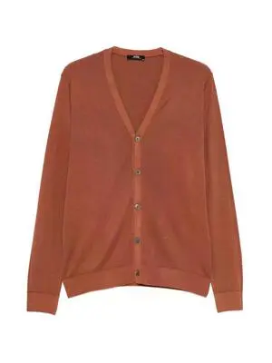 Alpha Studio V-neck Button Cardigan - Brown
