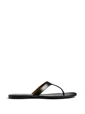 Khaite Round Toe Flat Sandals - Black