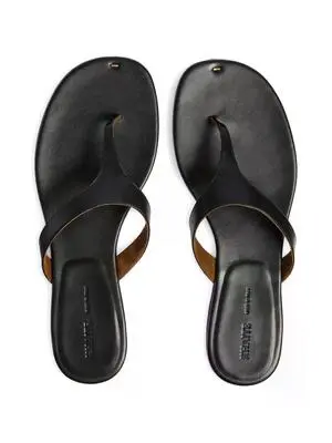 Khaite Round Toe Flat Sandals - Black