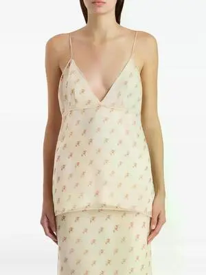 Khaite Patterned Silk Top