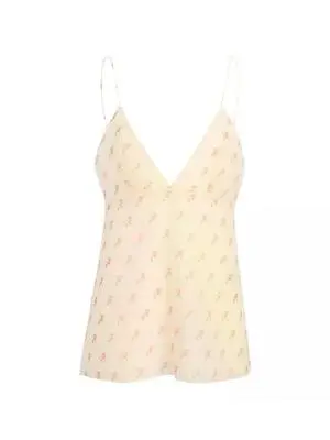 Khaite Patterned Silk Top - Pink