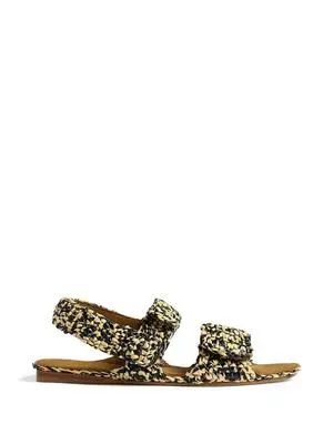Khaite Textured Open Toe Sandals - Neutrals