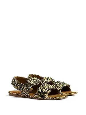Khaite Textured Open Toe Sandals - Neutrals