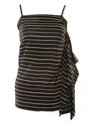 Chloé Striped Asymmetrical Drape Top