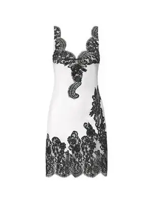IL VOLO Lace-trimmed Embroidered Dress - White