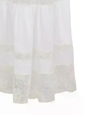 FLEUR DU MAL Lace Insert Maxi Skirt - White