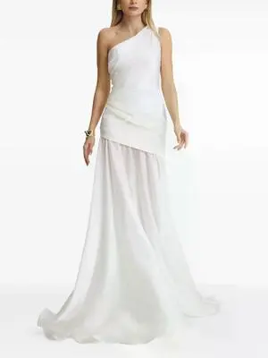 IL VOLO Aeris One-shoulder Draped Dress - White
