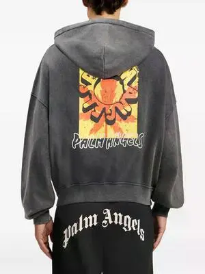 Palm Angels Graphic Zipped Hoody - Grey
