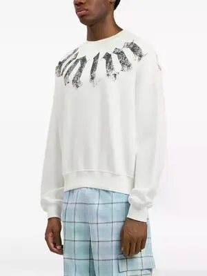 Palm Angels Logo Print Sweatshirt - White