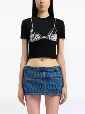 Palm Angels Bra Graphic Crew-neck T-shirt - Black