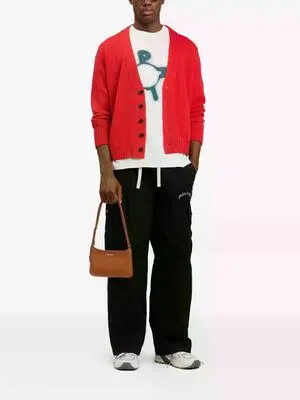 Palm Angels Curved Logo Cargo Trousers - Black