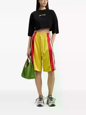 Palm Angels Logo-print Cropped T-shirt - Black