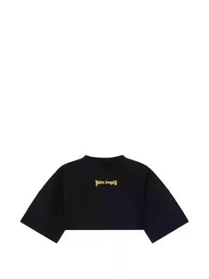 Palm Angels Logo-print Cropped T-shirt - Black