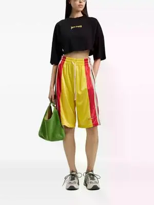 Palm Angels Logo-print Cropped T-shirt - Black