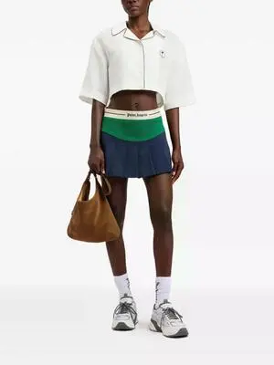 Palm Angels Logo Pleated Mini Skirt