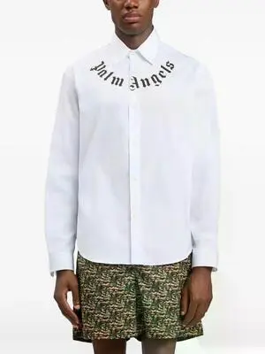 Palm Angels Logo-print Long-sleeve Shirt