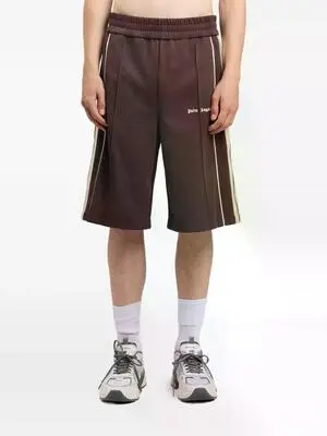 Palm Angels Logo-stripe Track Shorts - Brown