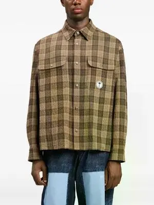 Palm Angels Logo-patch Checked-pattern Shirt