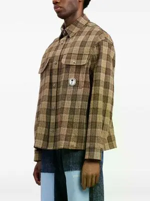Palm Angels Logo-patch Checked-pattern Shirt