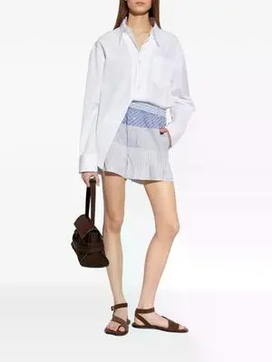 Moschino Patchwork Striped Shorts - White