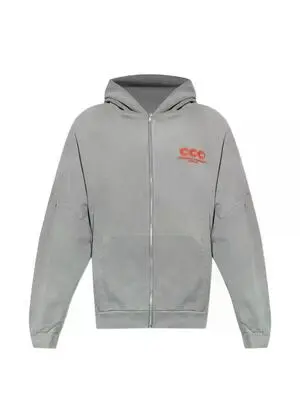 WILLY CHAVARRIA Logo-embroidered Zip-up Hoodie