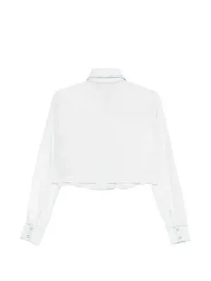 Patrizia Pepe Buttoned Cropped Shirt - Blue