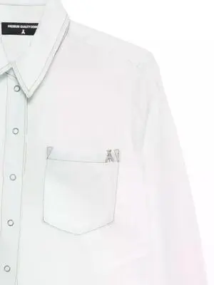 Patrizia Pepe Buttoned Cropped Shirt - Blue
