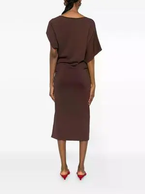 Alpha Studio Boat-neck Midi Dress