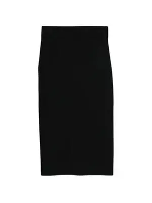 Alpha Studio Midi Skirt With Elastic Waistband - Black