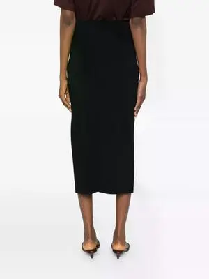 Alpha Studio Midi Skirt With Elastic Waistband - Black
