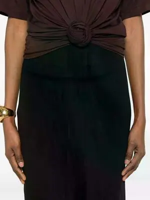 Alpha Studio Midi Skirt With Elastic Waistband - Black