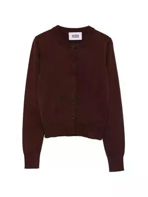 Alpha Studio Buttoned Cardigan - Brown