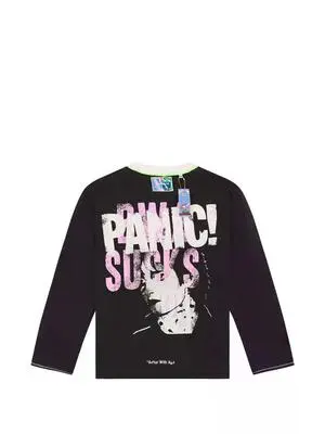 BETTER WITH AGE Rivka Reversible Graphic-print T-shirt - Black