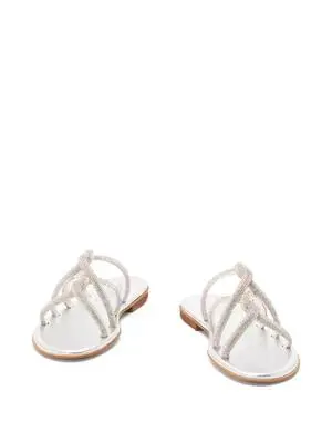 KIMA Knotted Embellished Flat Sandals