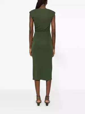 Max Mara Taureo Draped Ruffled Midi Dress - Green