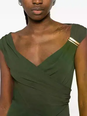 Max Mara Taureo Draped Ruffled Midi Dress - Green