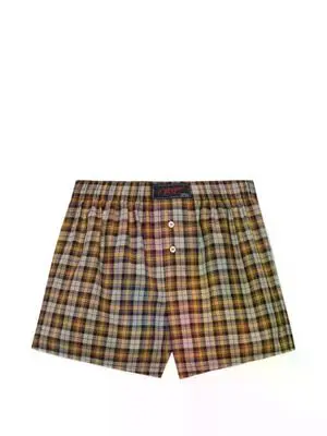 MSGM Buttoned Checkered Shorts