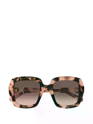 Chloé Logo-detail Sunglasses - Brown