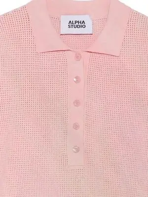 Alpha Studio Buttoned Knit Polo Shirt