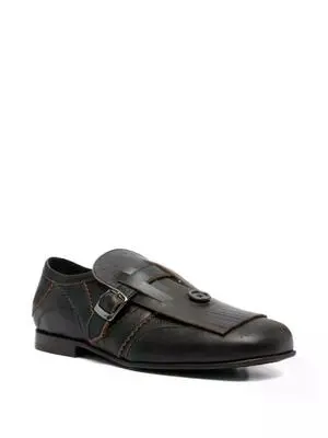 NULLUS Kiltie-fringe Buckled Monk Shoes