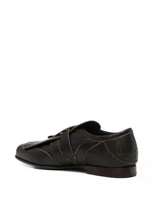 NULLUS Kiltie-fringe Buckled Monk Shoes