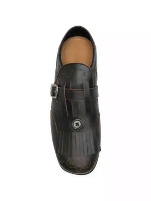NULLUS Kiltie-fringe Buckled Monk Shoes